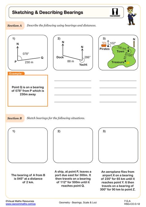 Sketching And Describing Bearings Worksheet 7th Grade Pdf Worksheets