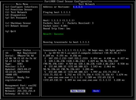 Network Connectivity Verification Fortindr Cloud Sensors Fortinet Document Library