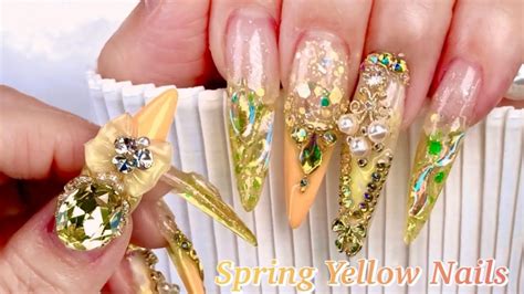 Sub 산뜻한 노랑네일💛 1분완성 마블네일 꿀팁🍯 얼음네일 봄네일 셀프네일 네일아트 Asmr Youtube