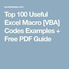 Top 116 Useful Excel Macro Vba Codes Examples Artofit