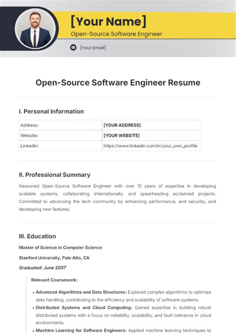 Free Software Engineer Resume Templates To Edit Online And Download
