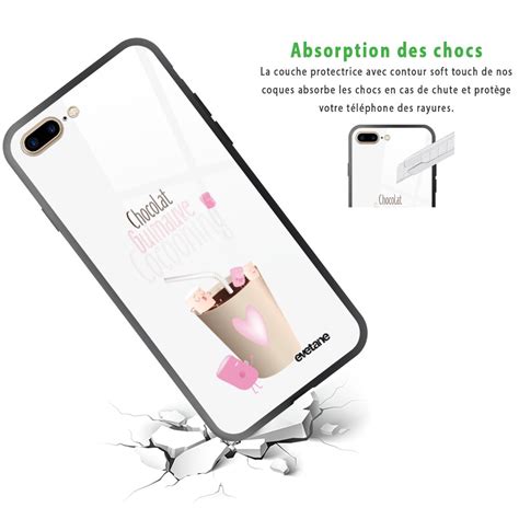 Sur Coque Pour IPhone Plus Plus Soft Touch Noir Effet Glossy Cocooning Design Evetane