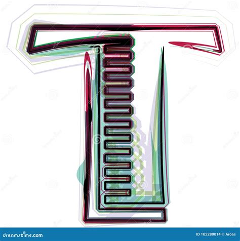 Font Illustration Letter T Stock Vector Illustration Of Scribble