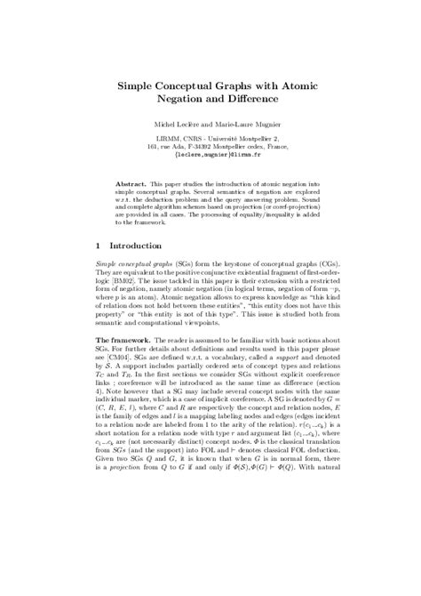 Pdf Simple Conceptual Graphs With Atomic Negation And Difference