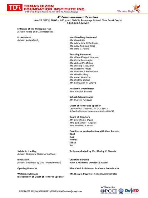 Graduation Script Pdf