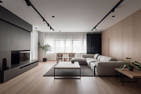 A Minimalist Interior With Clean Lines And Modern Details Stock Illustration Illustration Of