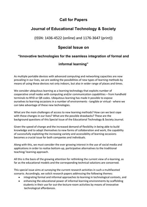 Innovative Technologies For The Seamless Integration Of Formal And