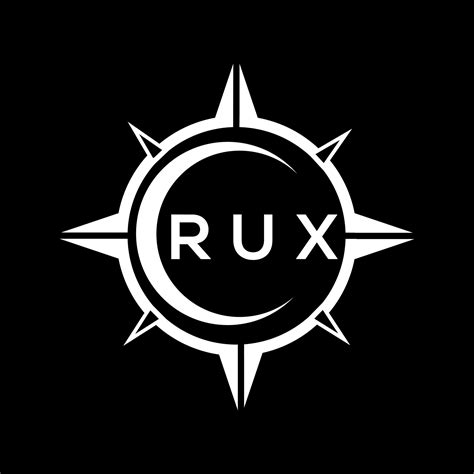 Rux Abstract Technology Circle Setting Logo Design On Black Background