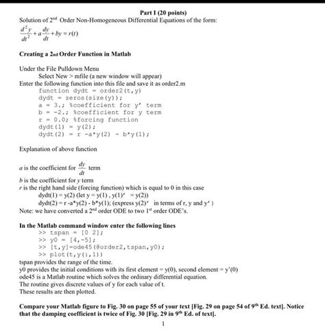 Solved Part I 20 Points Solution Of 2nd Order