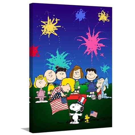 Marmont Hill Peanuts Fourth Of July Peanuts Print On Canvas