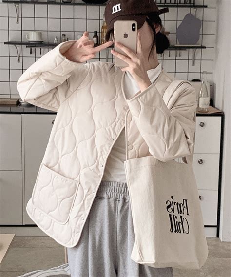 더롯 포근따뜻 누빔 퀄팅 털안감 패딩 아우터 점퍼 자켓 2color