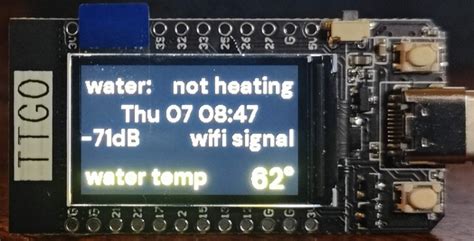Use A TTGO TFT LCD To Display Temperature Graphs And Control A Water Heater Roger Frost