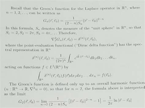 solved recall that the green s function for the laplace