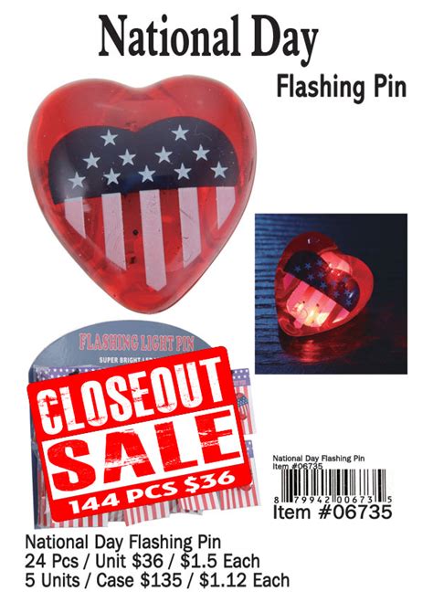 National Day Flashing Pin