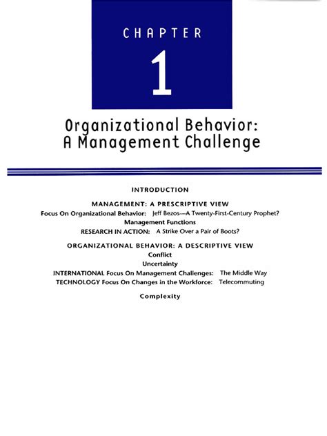 Ob Textbook - Chapter 1 - Ob - Management Challenge | PDF | Employment | Organizational Behavior