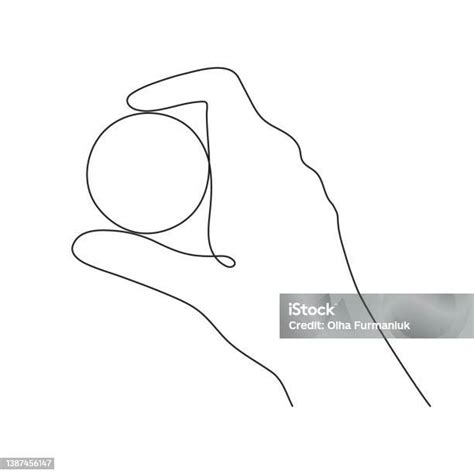 동전 한 줄 아트 연속 윤곽 그리기 비즈니스를위한 손으로 그린 아이콘 미니멀 한 디자인과 손 금융 기호 통화 동전에 대한 스톡