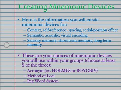mnemonic device