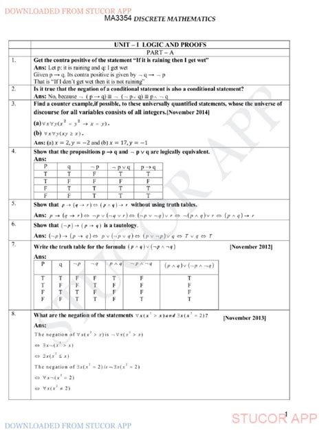 Ma3354 DM | PDF | Mathematical Logic | Mathematics