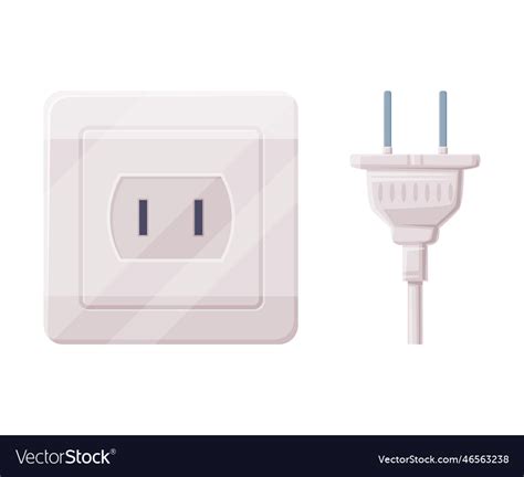 Power Plug And Socket For Connecting Electric Vector Image