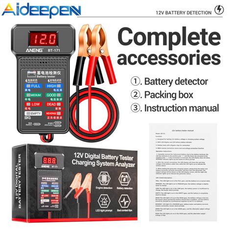 Aideepen V Car Batt Tester Auto Cranking And Charging System Test Scan Tool Digital Batt