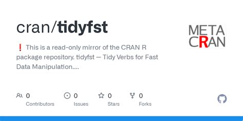 Github Crantidyfst Exclamation This Is A Read Only Mirror Of The Cran R Package Repository