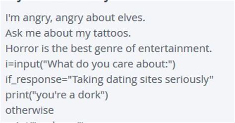 I Told Him He Had Terrible Coding Standards Rokcupid
