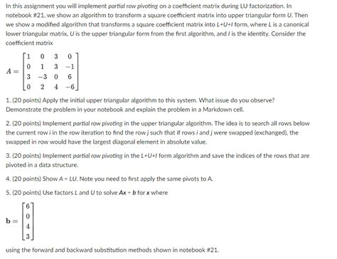 Get Answer In This Assignment You Will Implement Partial Row