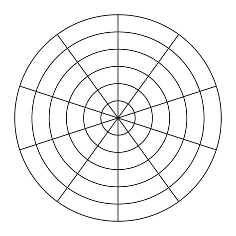 Coaching Tool Polar Grid Of Segments And Concentric Circles Circle Diagram Of Lifestyle