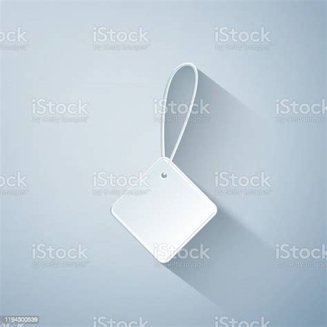 종이 잘라 빈 레이블 템플릿 가격 태그 아이콘 회색 배경에 격리 빈 쇼핑 할인 스티커 템플릿 할인 배너입니다 종이 아트 스타일입니다 벡터 일러스트레이션 3차원 형태에 대한