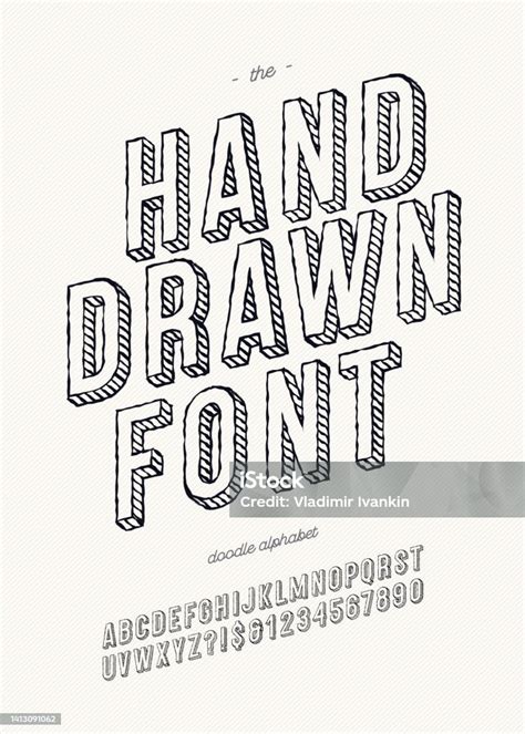 벡터 손 글꼴 그리기도 서에 대 한 3d 컴퓨터 글자에 대한 스톡 벡터 아트 및 기타 이미지 컴퓨터 글자 알파벳 그리기 Istock