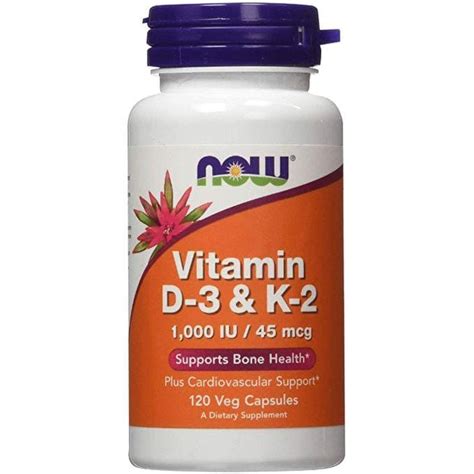 Now Foods Vitamin D 3 And K 2 120 Veggie Caps Maroc Prix