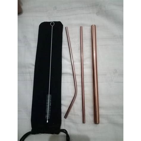 Jual Sedotan Pipet Stainless Rosegold Shopee Indonesia