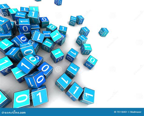 Binary Cubes Stock Illustration Illustration Of Number 75118451