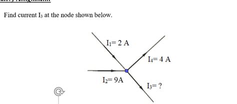 Solved Find Current At The Node Shown Below I A Chegg Com