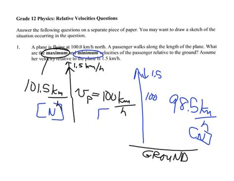 Relative Velocity Problems Pdf Physics Science