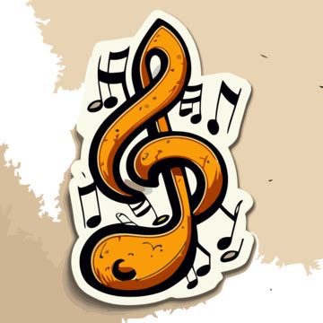 Violin And Music Note Sticker Illustration Vector Clipart Violin