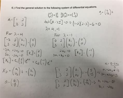 Solved Find The General Solution To The Following System Of