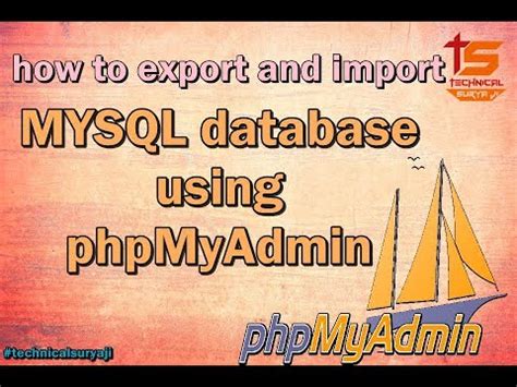 How To Export And Import MYSQL Database Using PhpMyAdmin YouTube