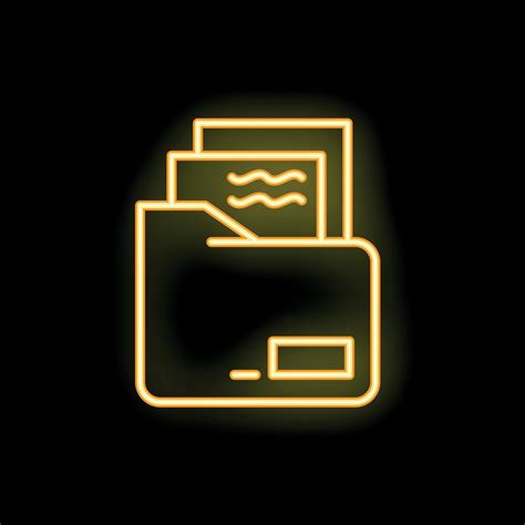 Neon Folder Icon Glowing On Dark Background 52772435 Vector Art At Vecteezy