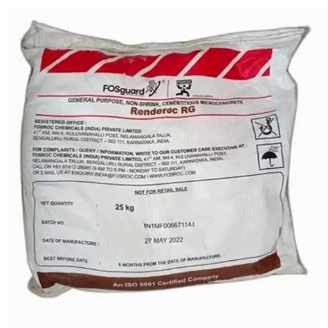 Cementitious Waterproofing Fosroc Renderoc Fc Packaging Size 25 Kg At ₹ 781kg In Mumbai