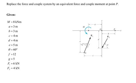 Solved Problem 2 Replace The Force And Couple Moment System