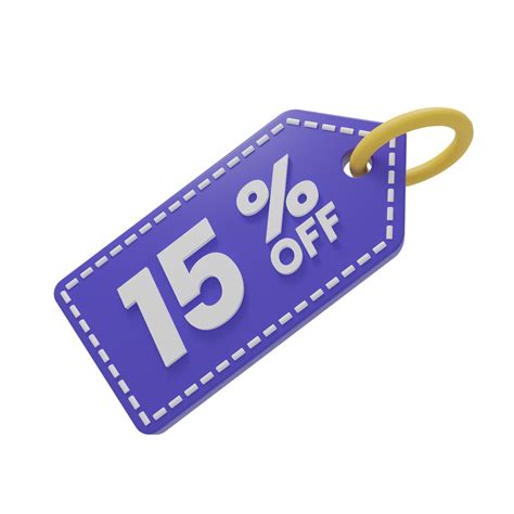 Icono 3d 15 Por Ciento De Descuento 12487121 Png