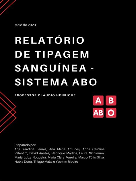 Tipagem Sanguinea Relatorio Pdf Tipo Sanguíneo Transfusão De Sangue