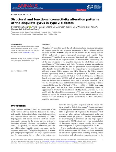 Pdf Structural And Functional Connectivity Alteration Patterns Of The Cingulate Gyrus In Type
