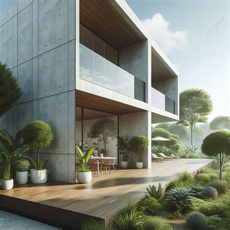 Minimalistic Style Architecture Designn With Nature Background Sleek