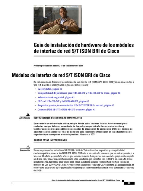 Guía De Instalación De Hardware De Los Módulos De Interfaz De Red S T Isdn Bri De Cisco Pdf
