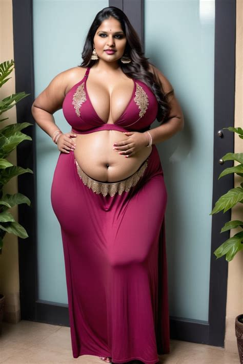Beautiful Indian Bbw In Solid Image Created By Tensor Art