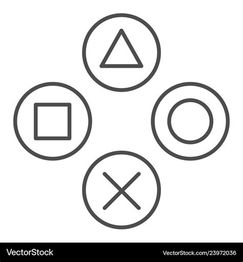 Joystick Buttons Thin Line Icon Game Console Vector Image