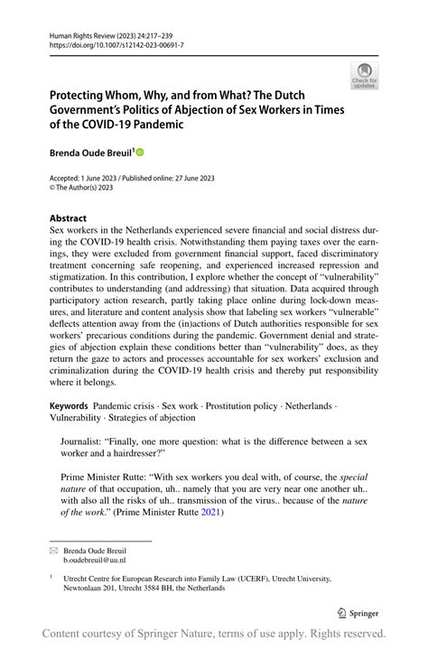 Pdf Protecting Whom Why And From What The Dutch Governments