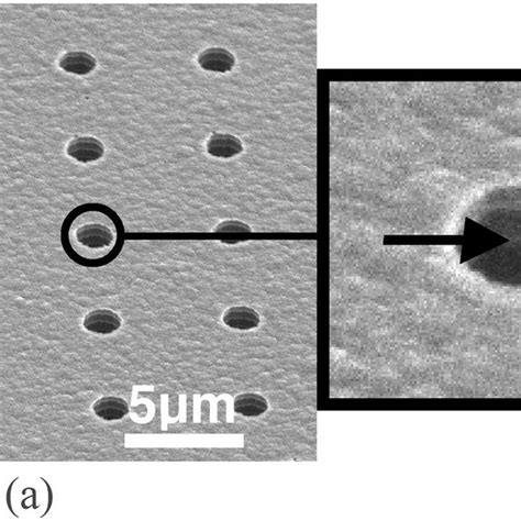 a sem image of an amorphous si template with an array of 36000 holes